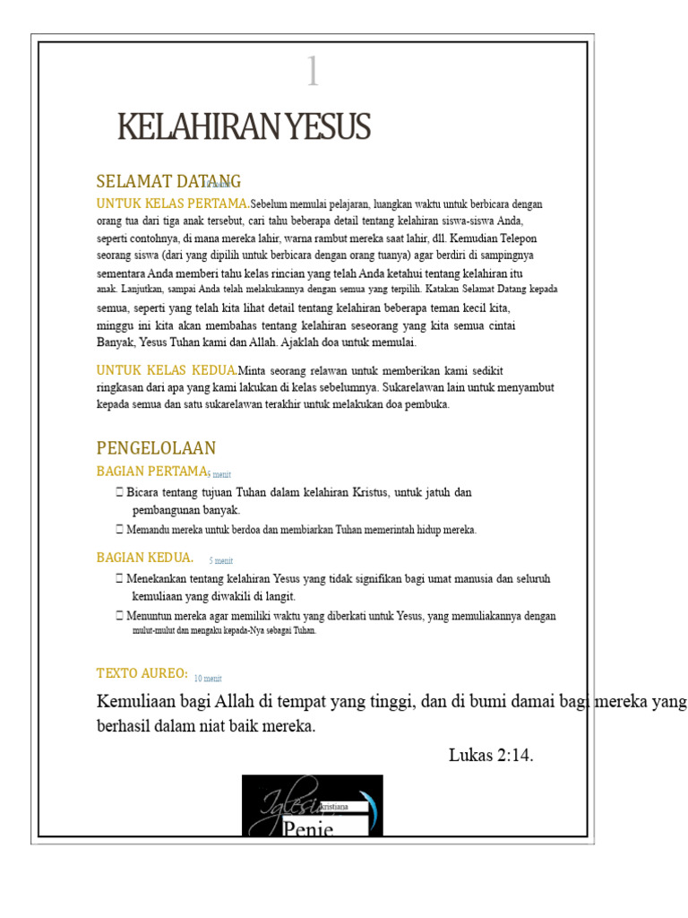 Pelajaran 2 - Kelahiran Yesus | PDF