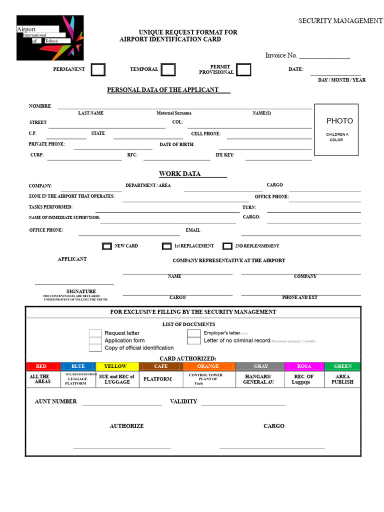 Airport ID Card Request and Policies | PDF | Identity Document