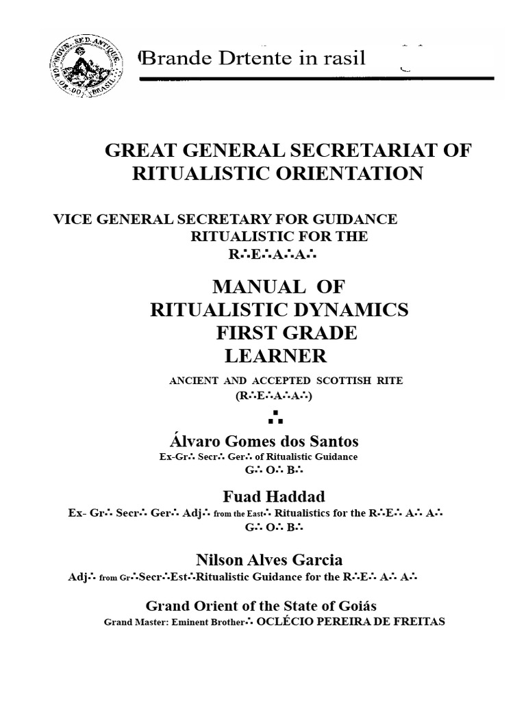 GOB - Manual of Ritualistic Dynamics of The 1st Degree Apprentice ...