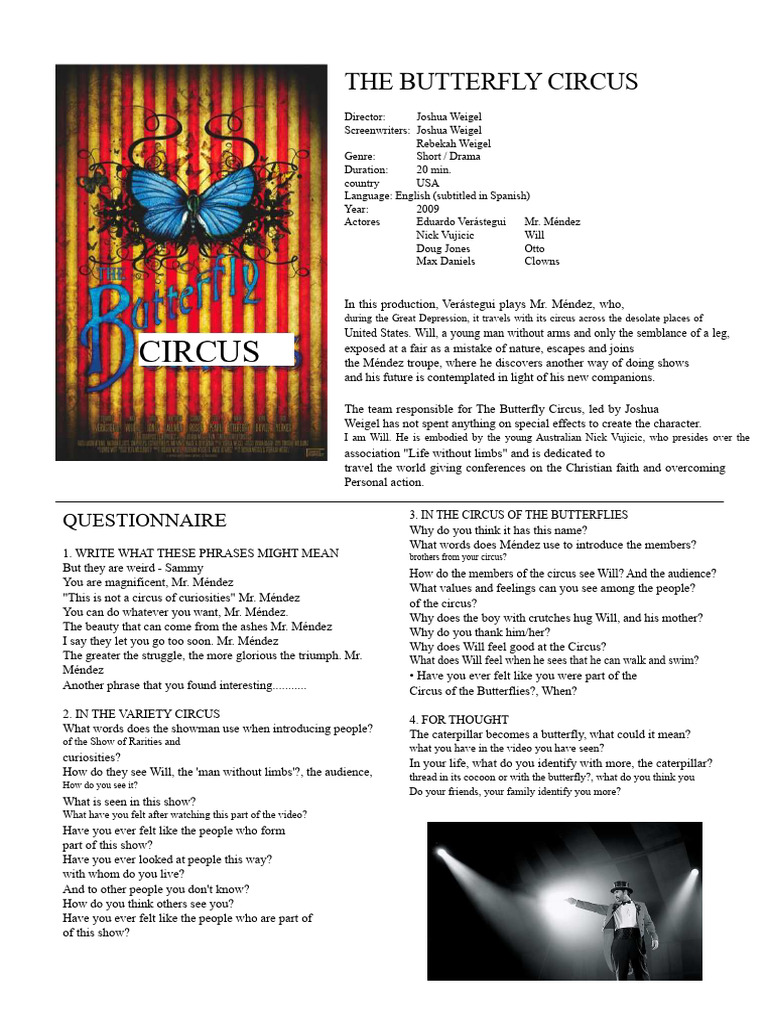 Questionnaire The Butterfly Circus | PDF