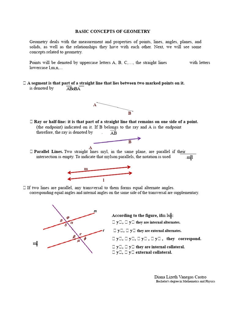 Essential Geometry Concepts Explained | PDF | Angle | Line (Geometry)