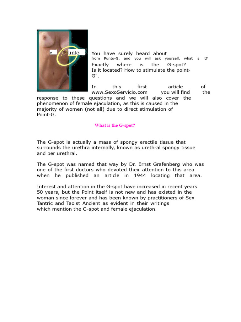 The G Spot | PDF | Orgasm | Ejaculation