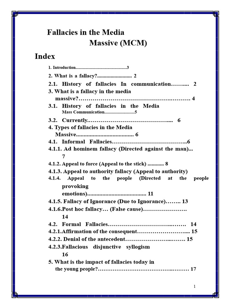 Fallacies in The Media | PDF | Fallacy | Argument