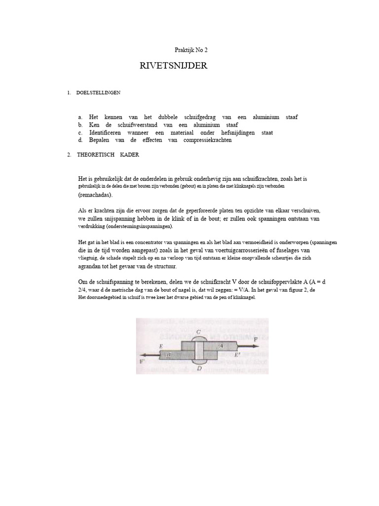 Schuifspanning in Klinknagels | PDF