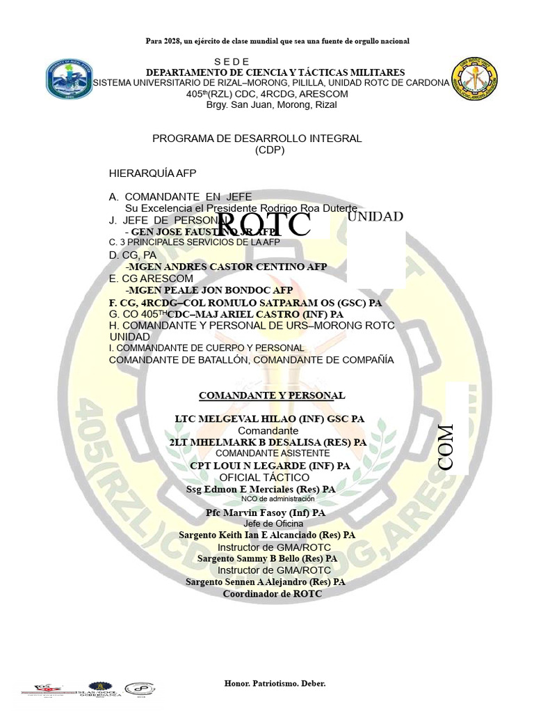CDP 1 | PDF | Comandante | Militar