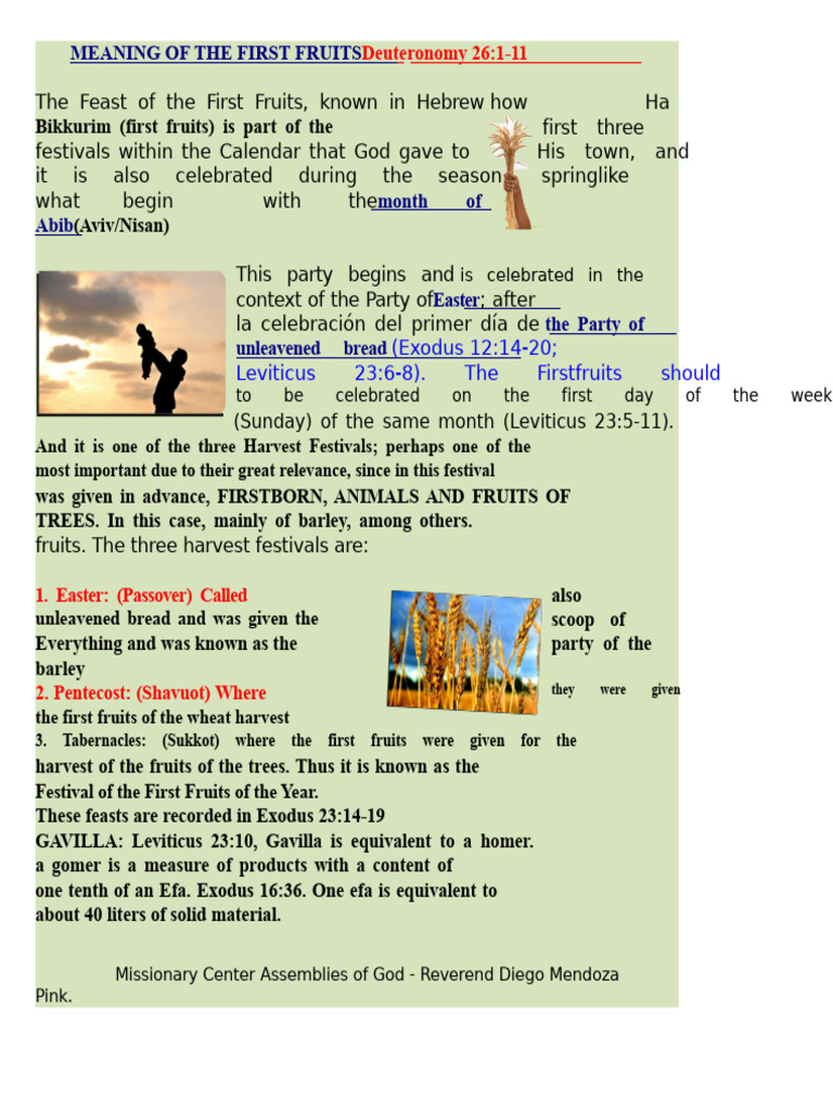 Meaning of The Firstfruits 1 | PDF | Cain And Abel | Passover