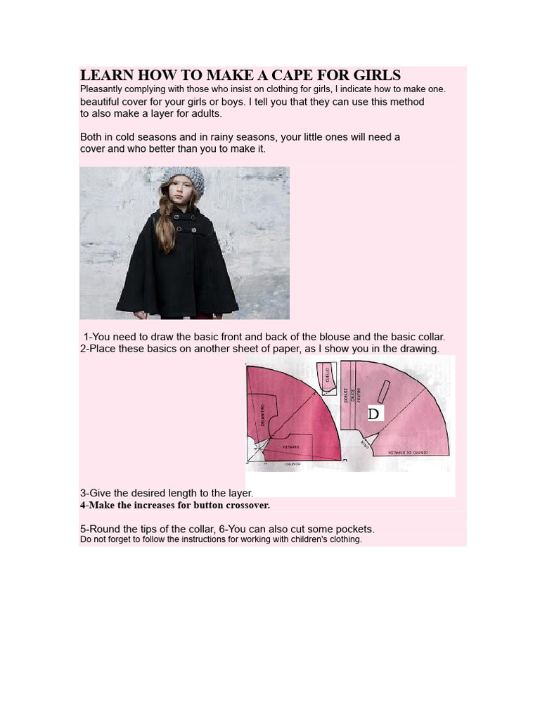 How to Sew a Cape for Kids | PDF