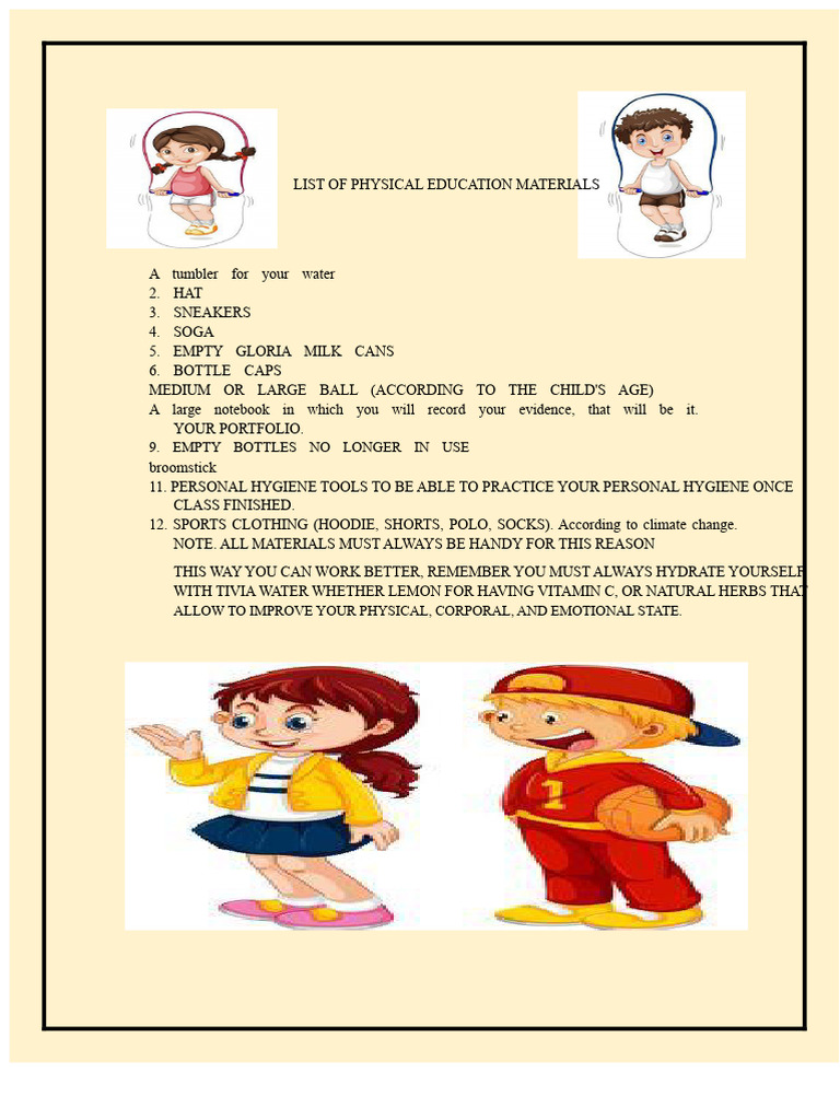 Essential Physical Education Supplies | PDF