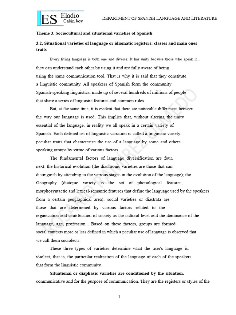 Topic 3.2. The Situational Varieties of Language or Idiomatic Registers ...