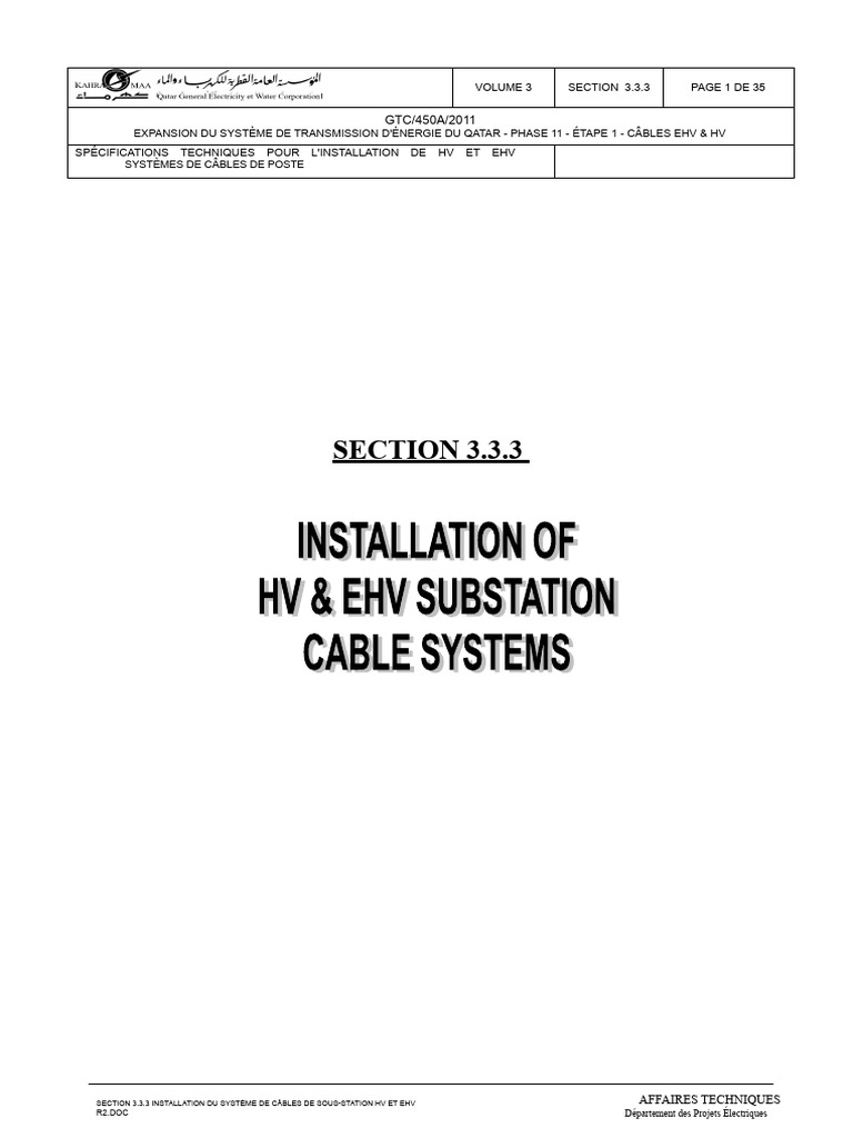 Installation Câbles HV et EHV au Qatar | PDF | Béton | Chaleur