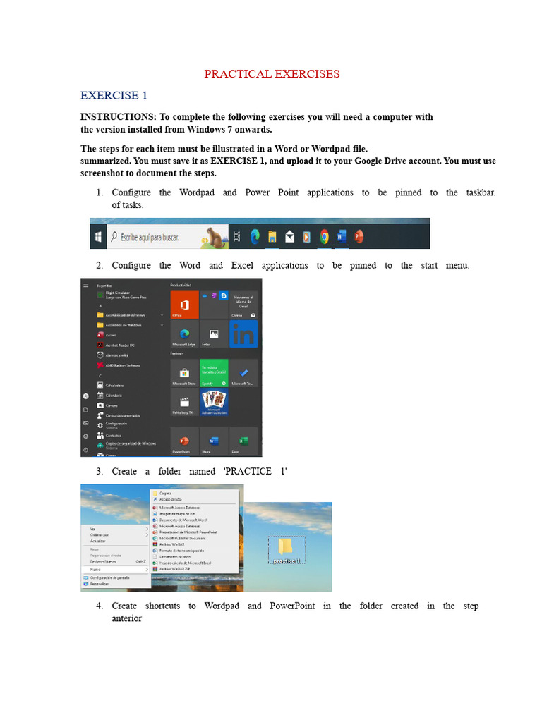 Windows Practical Exercises Guide | PDF | Icon (Computing) | Computer File