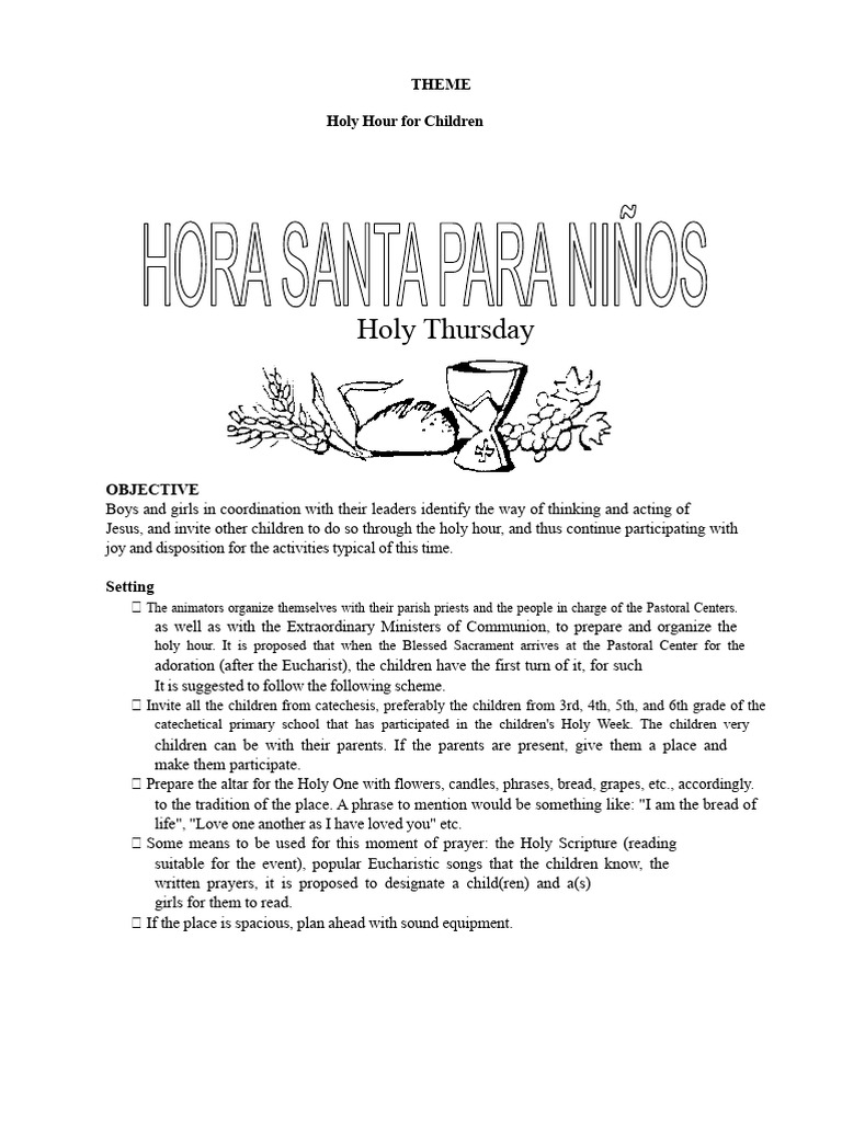 Holy Hour for Children: A Guide | PDF | Eucharist | Jesus