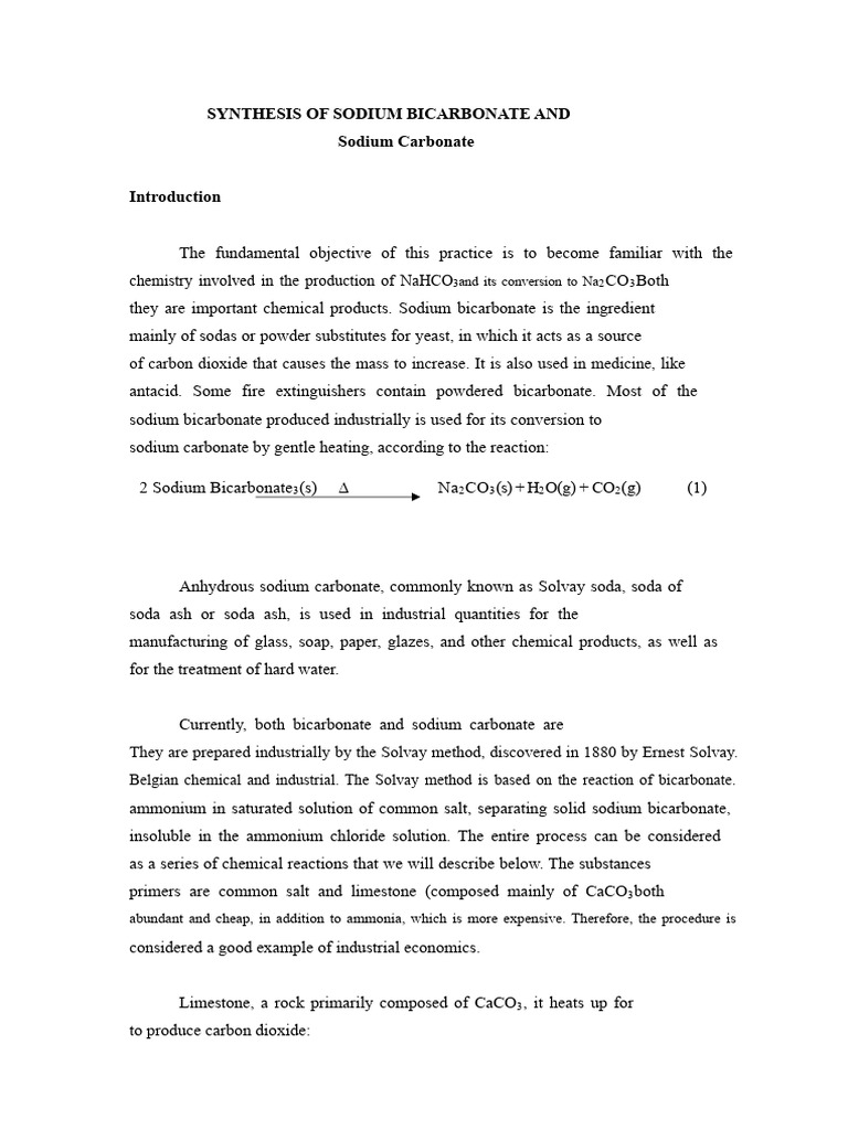 Sodium Carbonate Production Process | PDF | Sodium Carbonate | Sodium ...