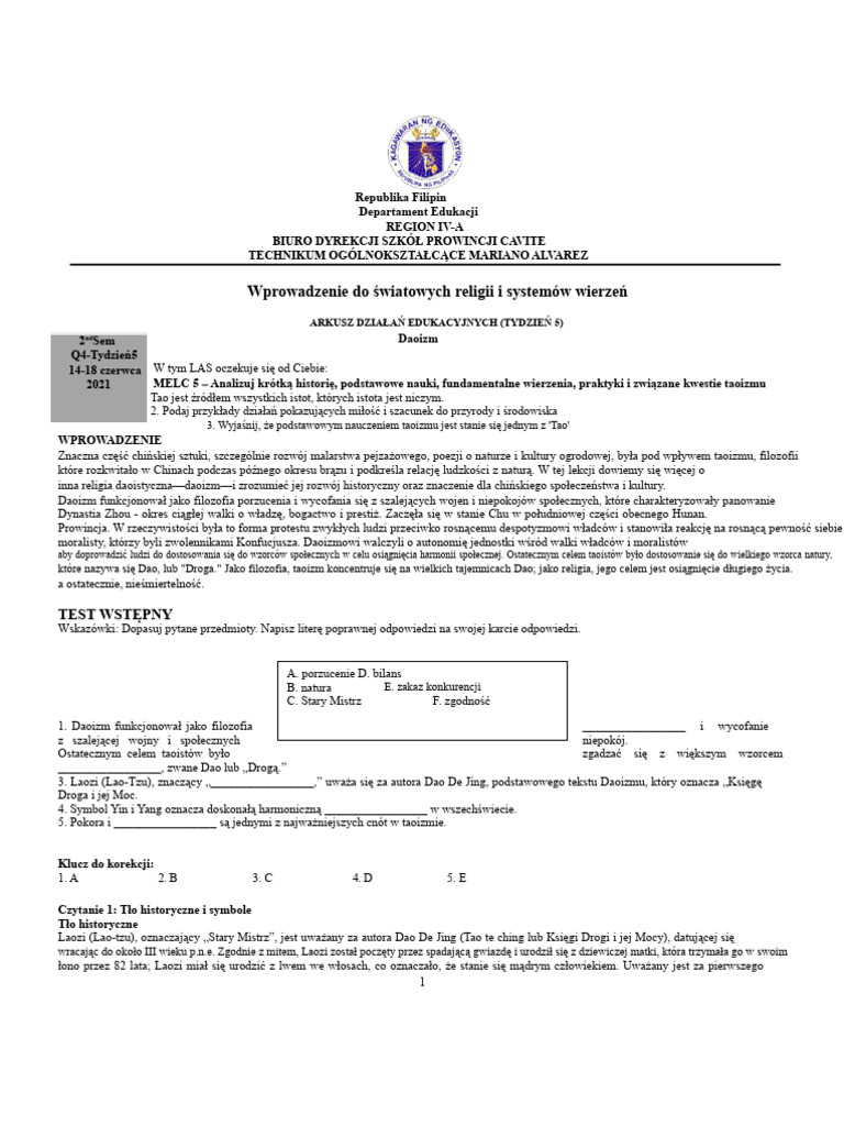 IWRBS 4 Kwartał Tydzień5 6 - G11 HUMSS | PDF