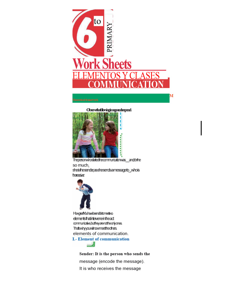 Elements and Classes of Communication For Sixth Grade of Primary School ...