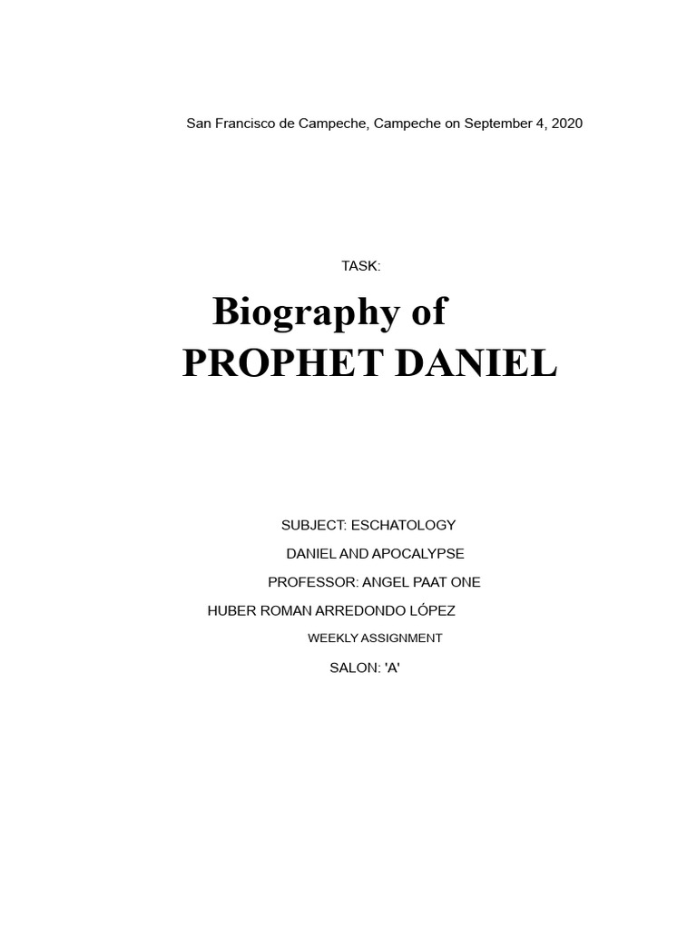 Biography of The Prophet Daniel | PDF | Daniel (Biblical Figure ...