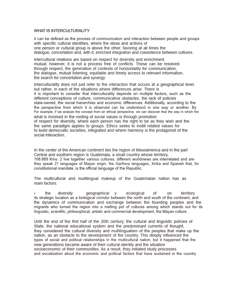 What Is Interculturality | PDF | Multiculturalism | Interculturalism