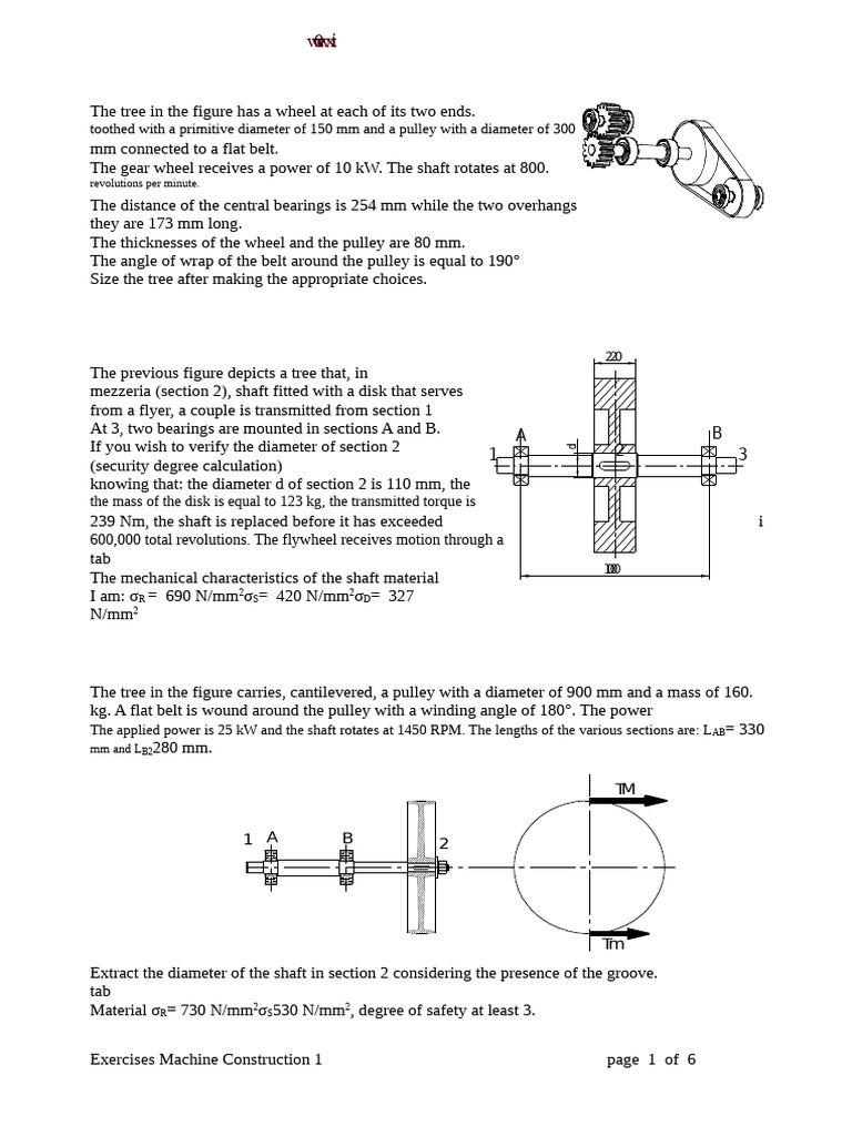 Exercises in Machine Construction | PDF | Belt (Mechanical) | Gear