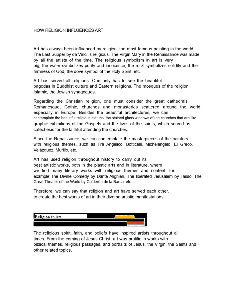 How Religion Influences Art | PDF | Church (Building) | Bible