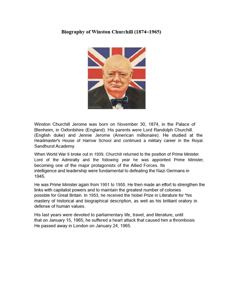 Winston Churchill: A Brief Biography | PDF
