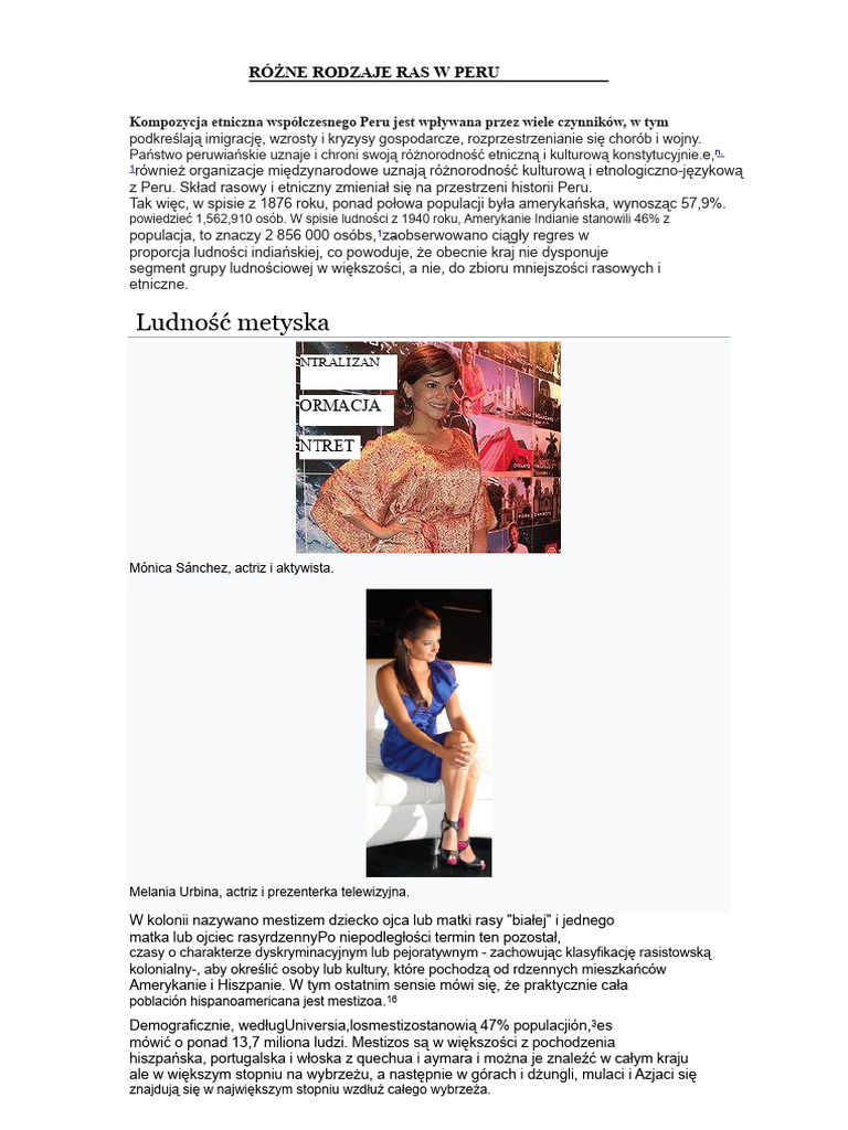 Różne Typy Ras W Peru | PDF