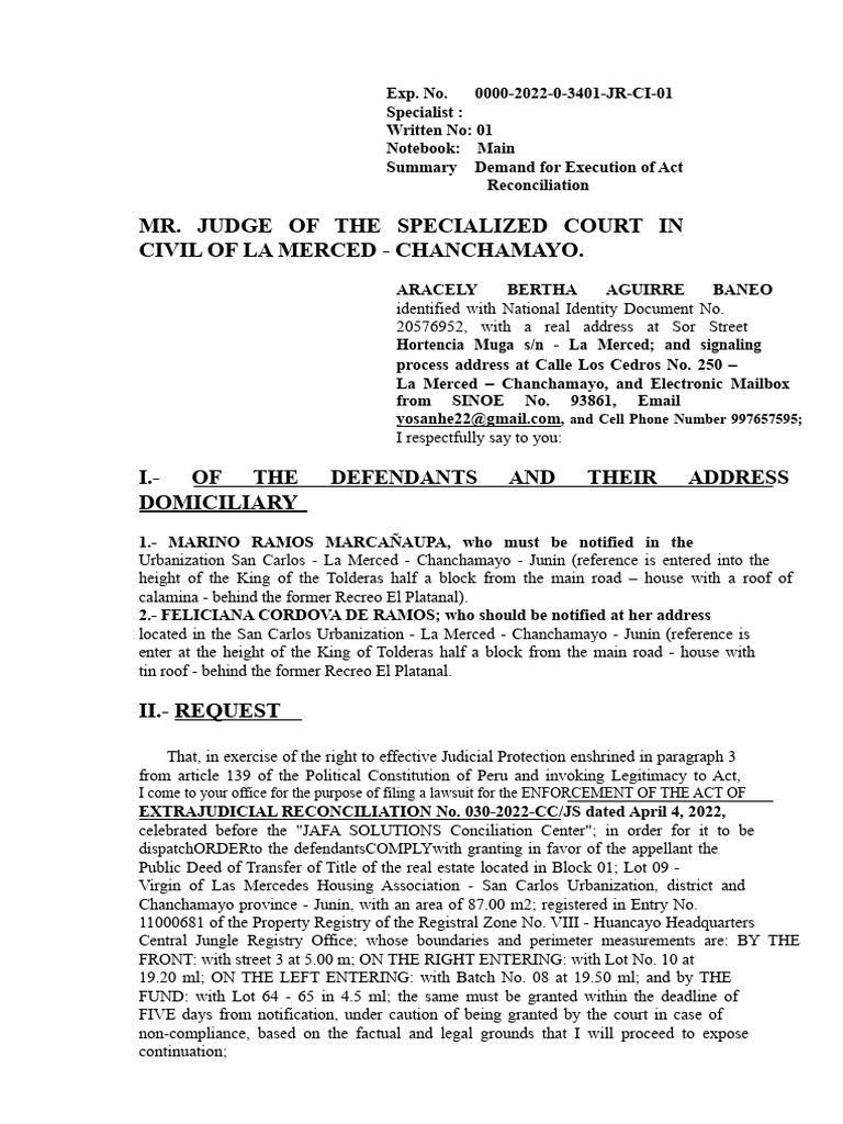 Request For Granting of Public Deed - Execution of Act | PDF | Lawsuit | Justice