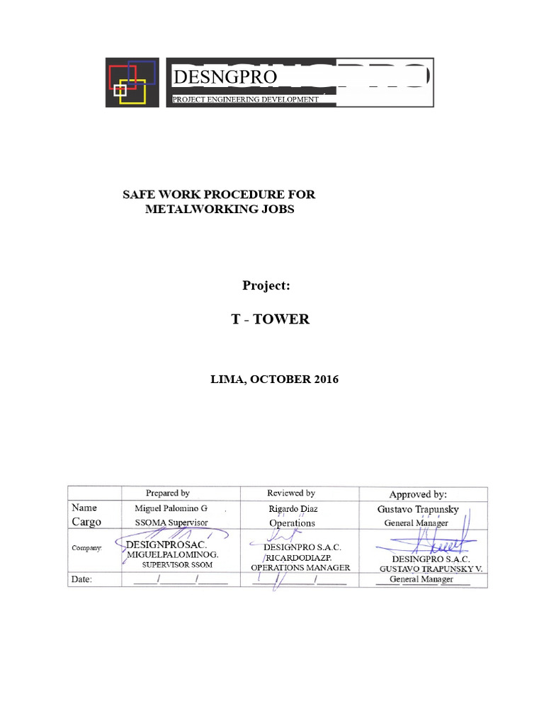 Metal Carpentry Procedure | PDF | Safety | Personal Protective Equipment