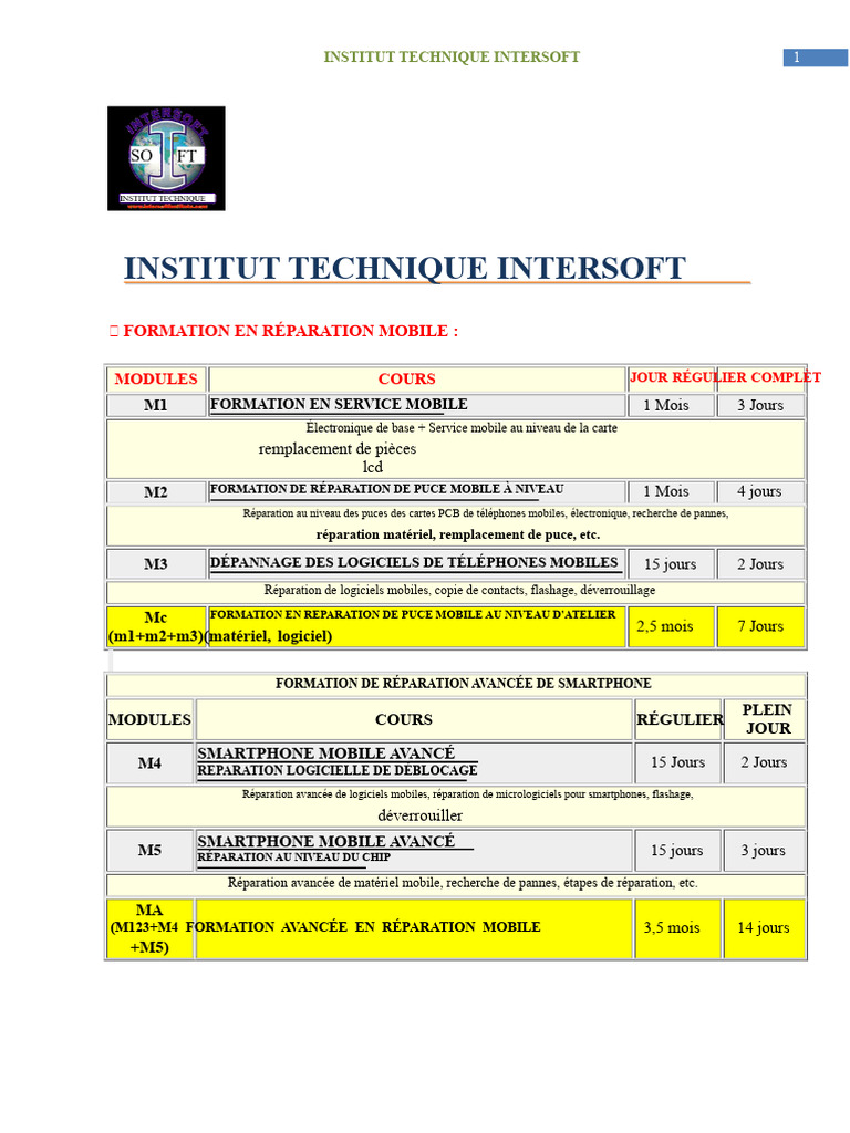 Formation gratuite en réparation mobile | PDF | Téléphone intelligent ...