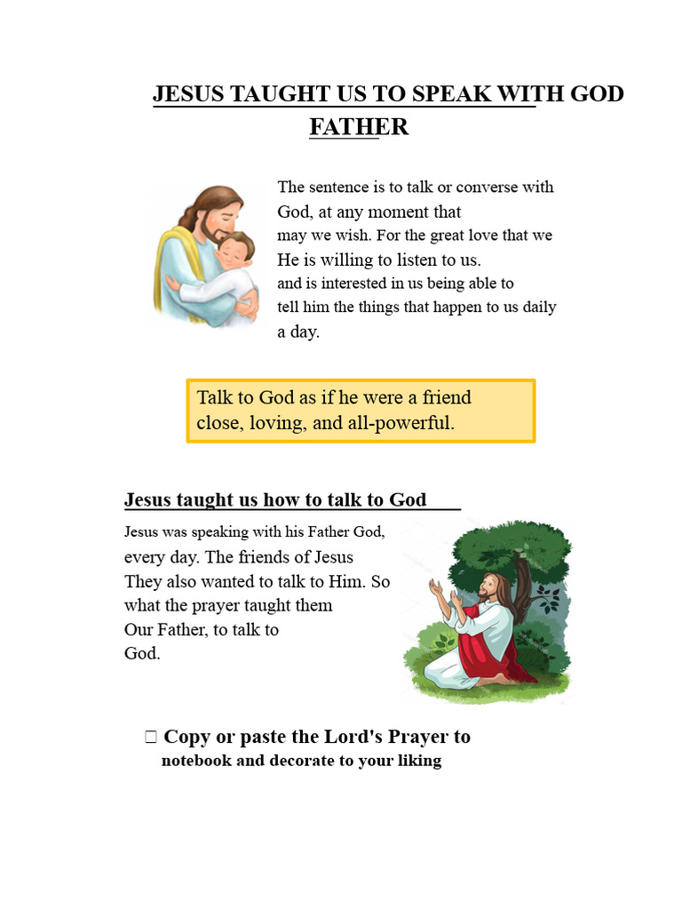 JESUS TAUGHT US TO TALK TO GOD THE FATHER 2dos 2020-1 | PDF | Prayer ...
