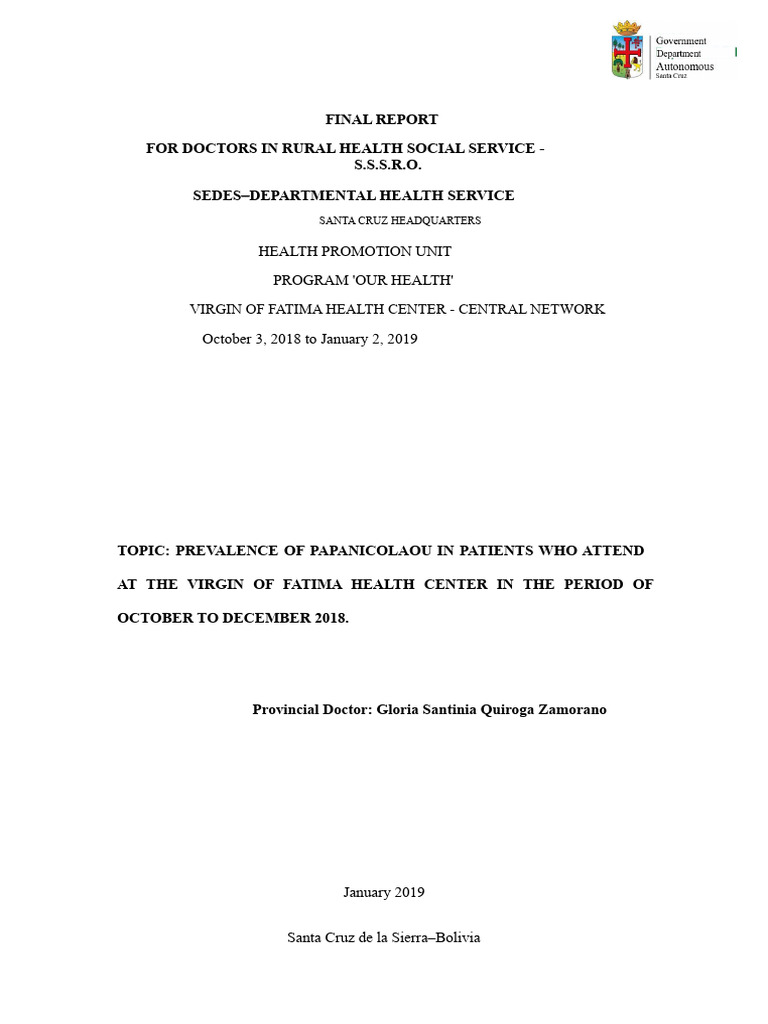 Final Work SSSRO Pap Smear1 | PDF | Cervical Cancer | Cytopathology