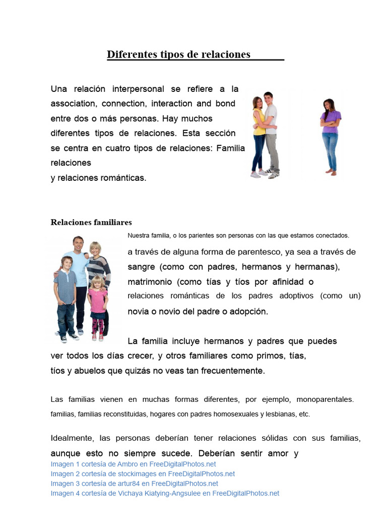 Tipos de relaciones interpersonales | PDF | Amistad | Parentesco