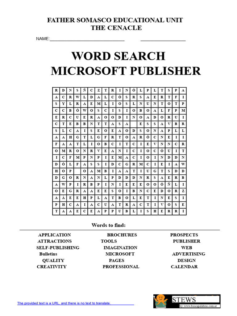 Microsoft Publisher Word Search PDF | PDF | Software | Computing