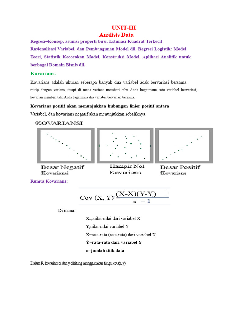 Analisis Regresi dan Kovarians dalam R | PDF
