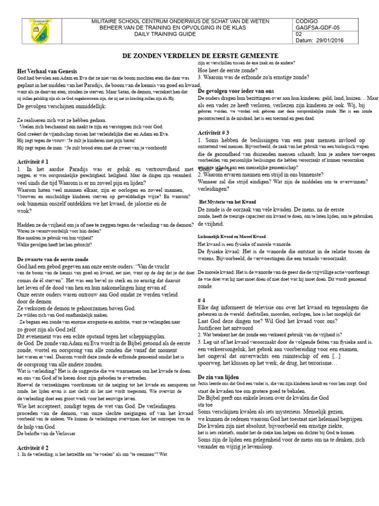 De Zonde Verspreidt de Eerste Gemeenschap Achtste | PDF