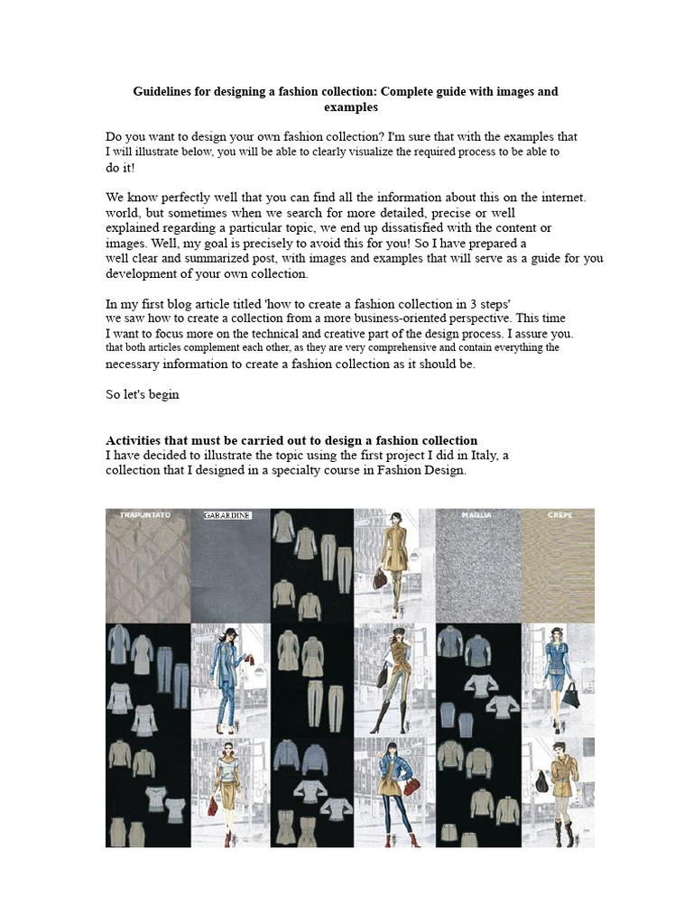 Fashion Collection Design Guidelines | PDF | Fashion | Textiles