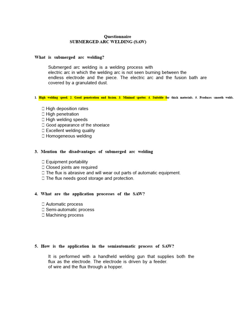 Submerged Arc Welding Overview | PDF | Welding | Construction