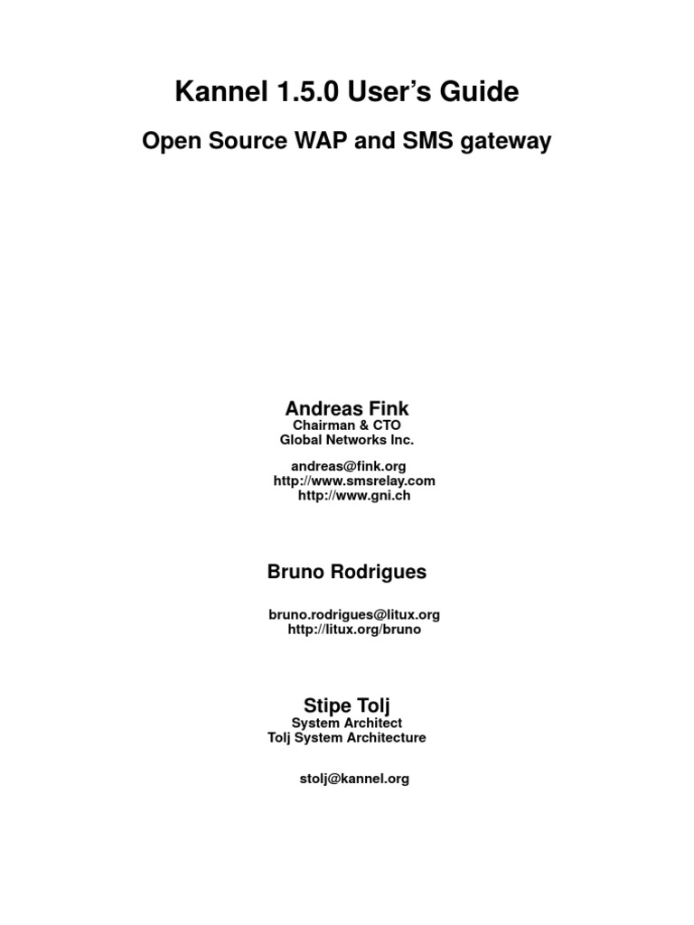 Kannel Open Source Sms Gateway UserGuide | Download Free PDF | Short Message Service | Hypertext ...
