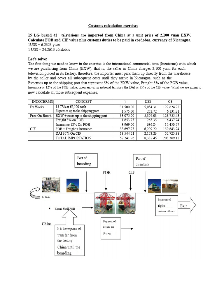 FOB and CIF Value Calculation Guide | PDF | Trade | Business