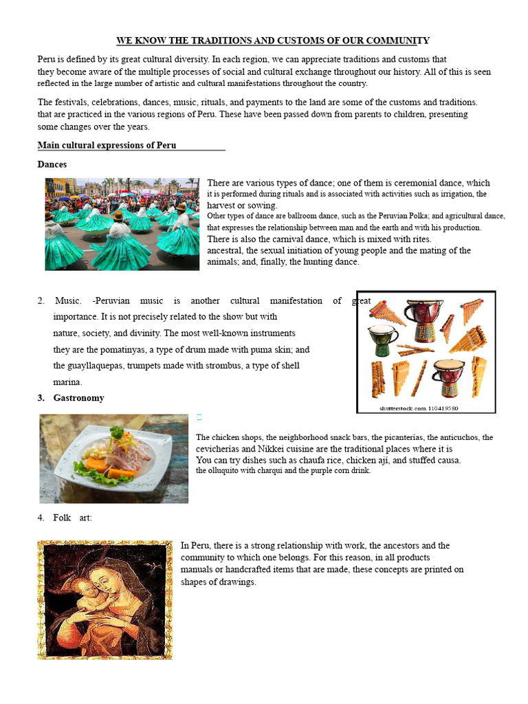 We Know The Traditions and Customs of Our Community | PDF | Peru | Dances