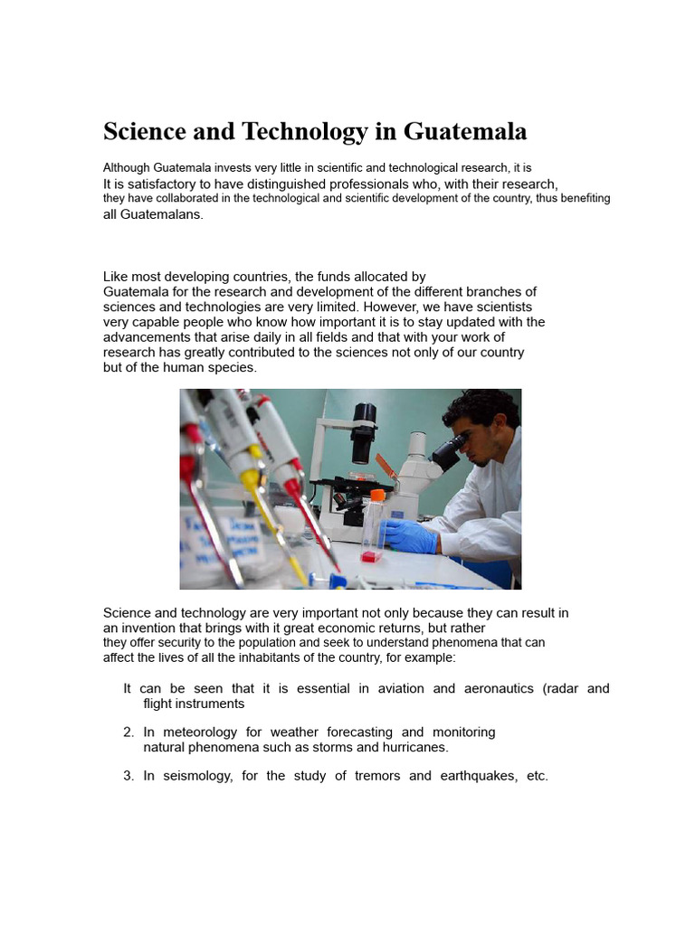 Guatemala's Scientific and Technological Landscape | PDF | Science ...