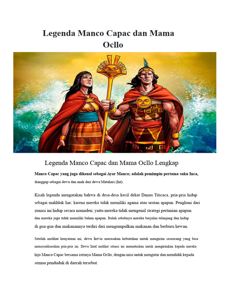 Legenda Manco Capac dan Mama Ocllo | PDF