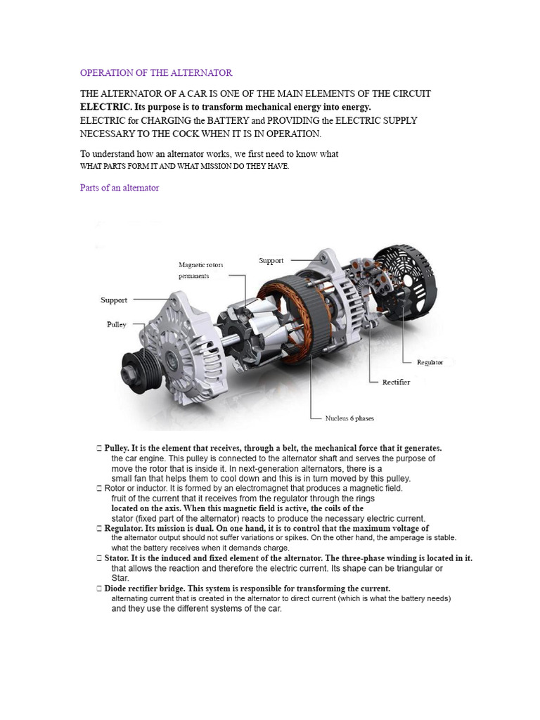 Operation Of The Alternator Pdf Electronic Engineering Machines