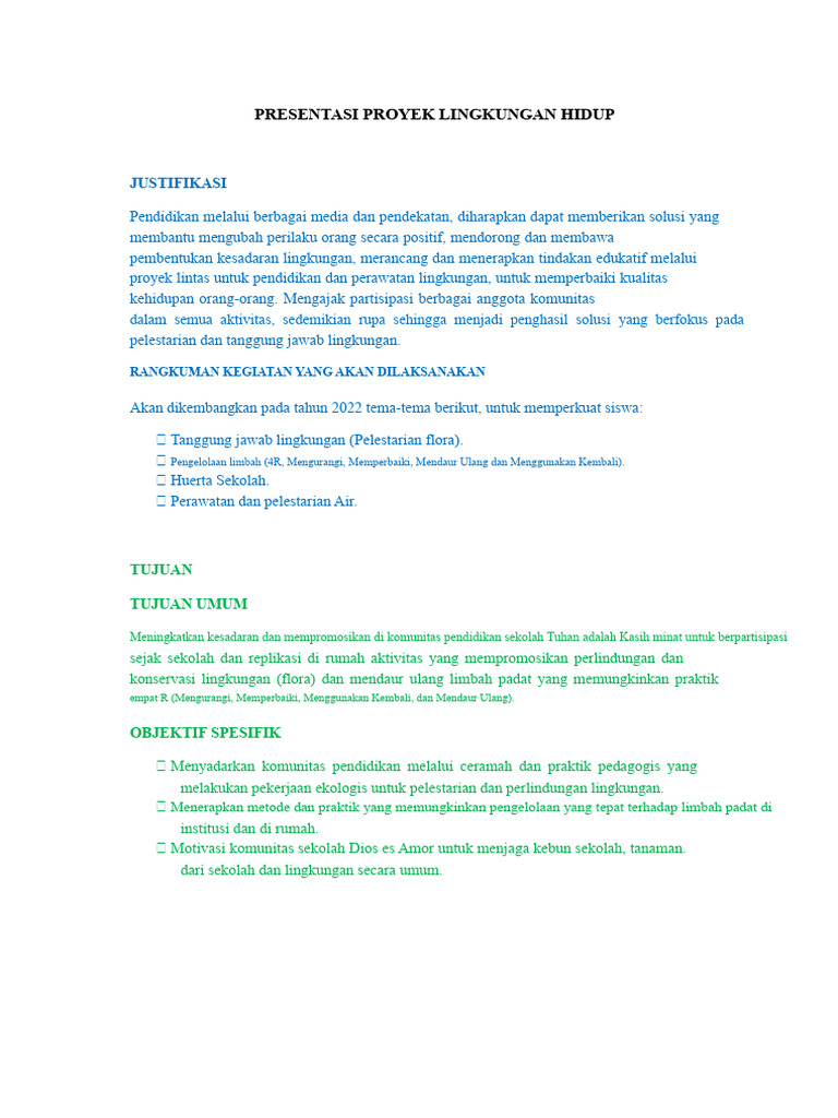 Presentasi Proyek Lingkungan | PDF