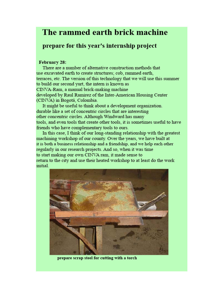 Building a CINVA-Ram Brick Machine | PDF | Drill | Welding