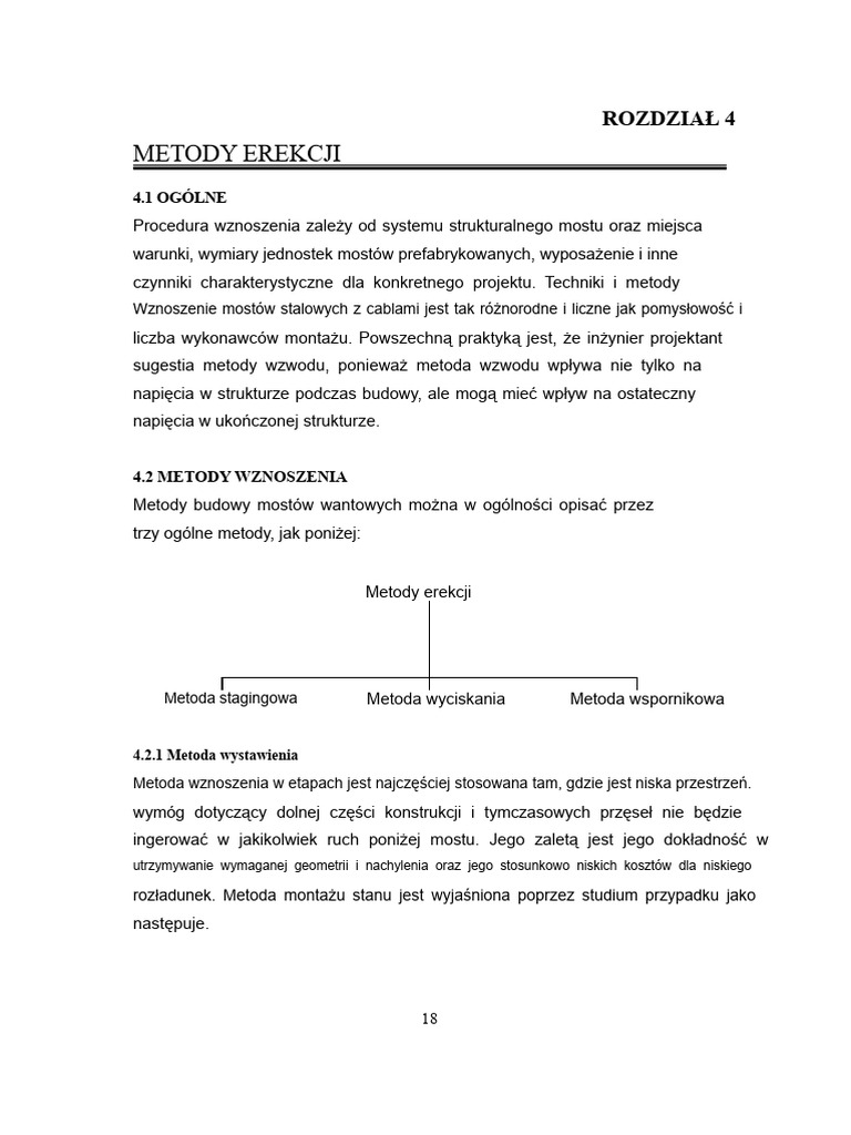 Rozdział 4: Metody Wznoszenia Mostów Podwieszonych | PDF