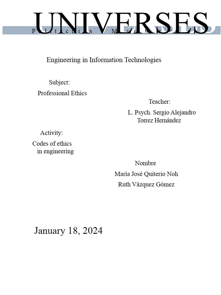 Code of Ethics For Engineering in Information Technology | PDF ...
