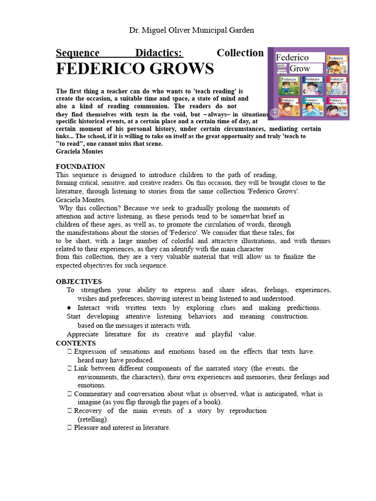 Corrected Didactic Sequence Collection Federico Crece | PDF | Reading Comprehension | Feeling
