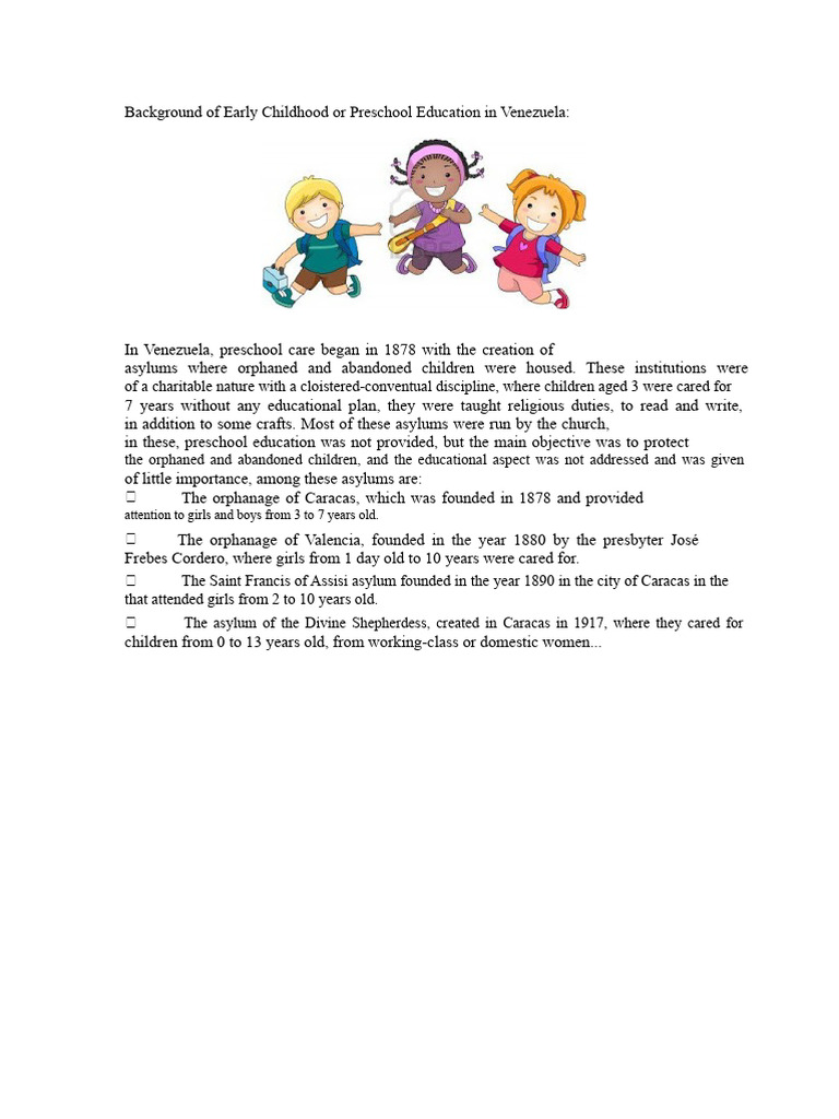 History of Preschool Education in Venezuela | PDF | Curriculum | Preschool