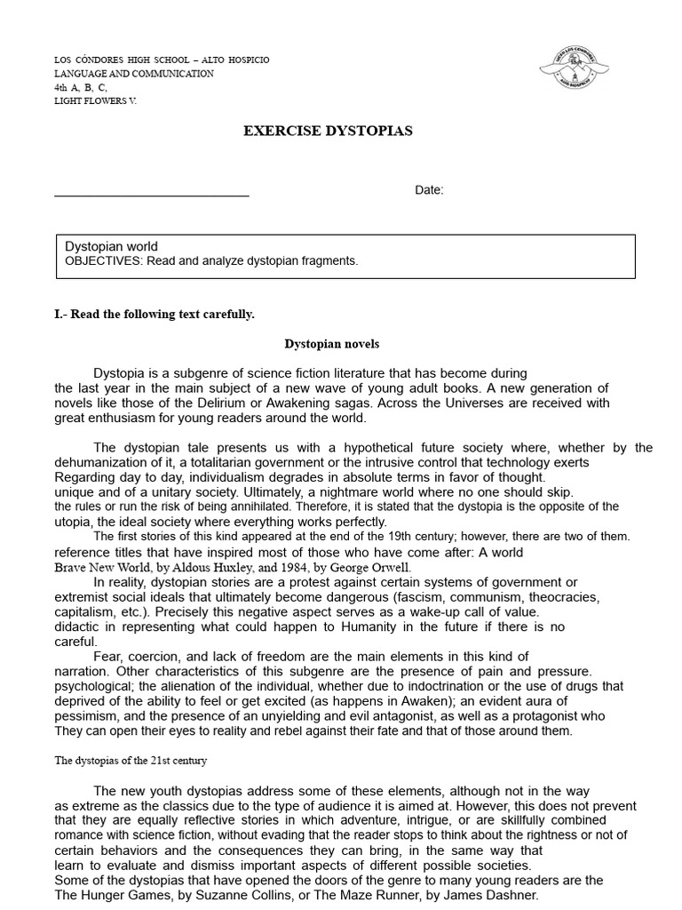 Dystopian Text With Understanding | PDF | Dystopia | Utopian And ...