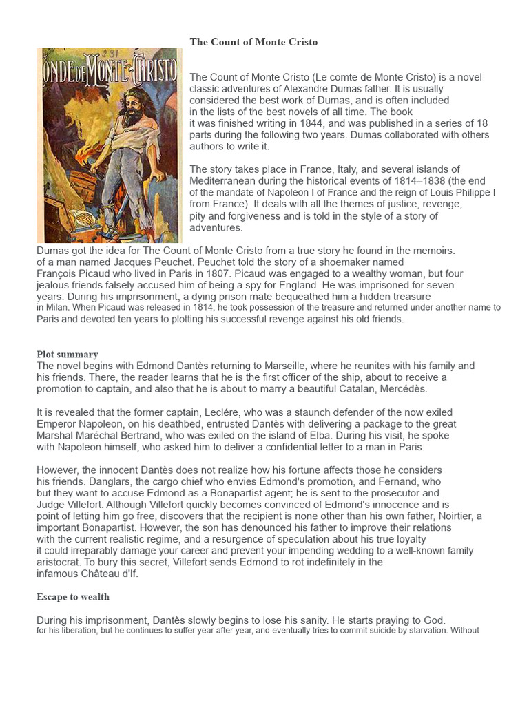 The Count of Monte Cristo Summary | PDF | The Count Of Monte Cristo ...
